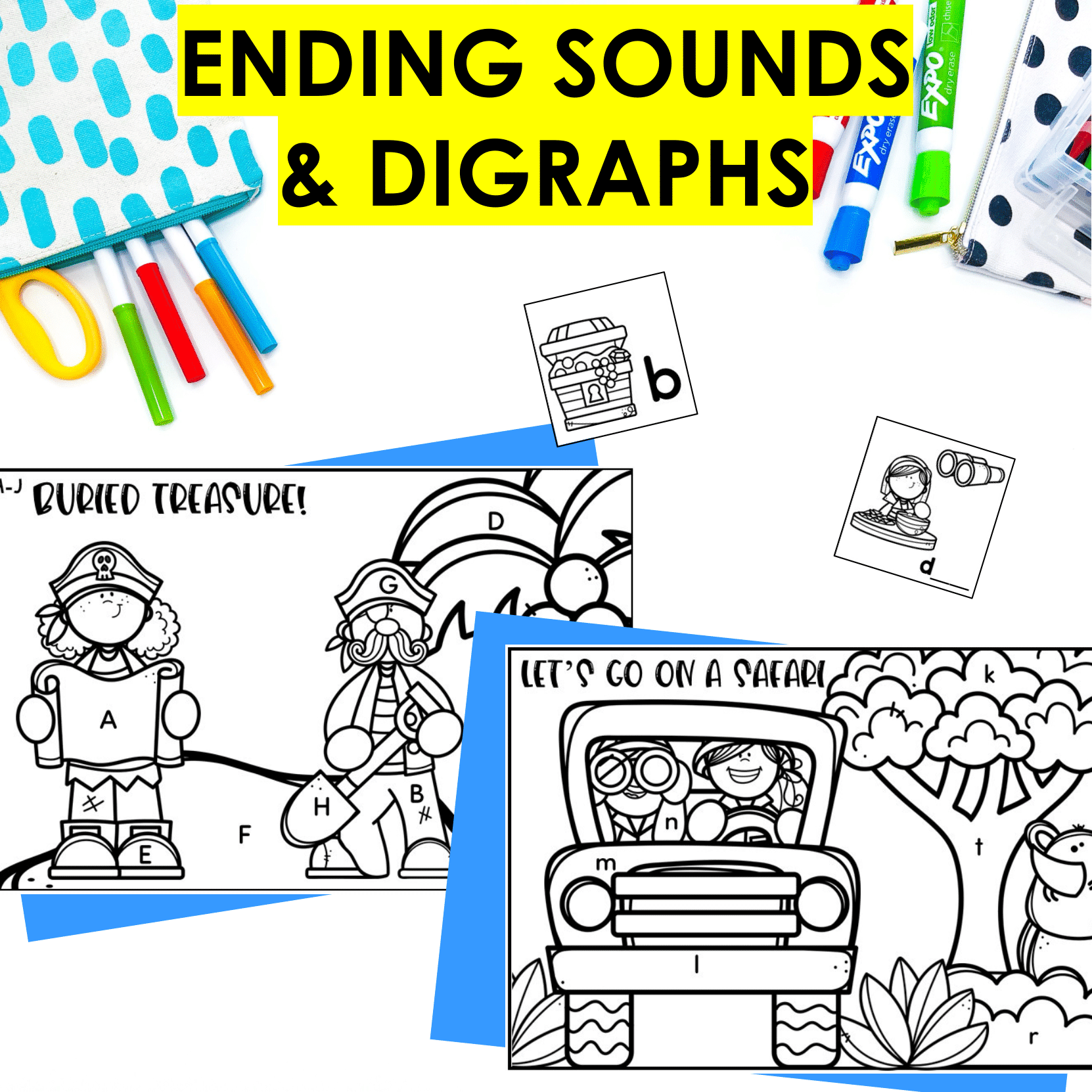 Camping Bingo & More Summer Bingo Games Letter ID CVC Words Editable ...